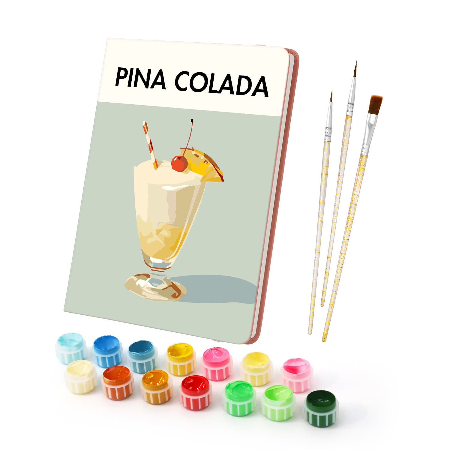 Paint & Sip Notebook – Piña Colada Edition – Paint Your Numbers