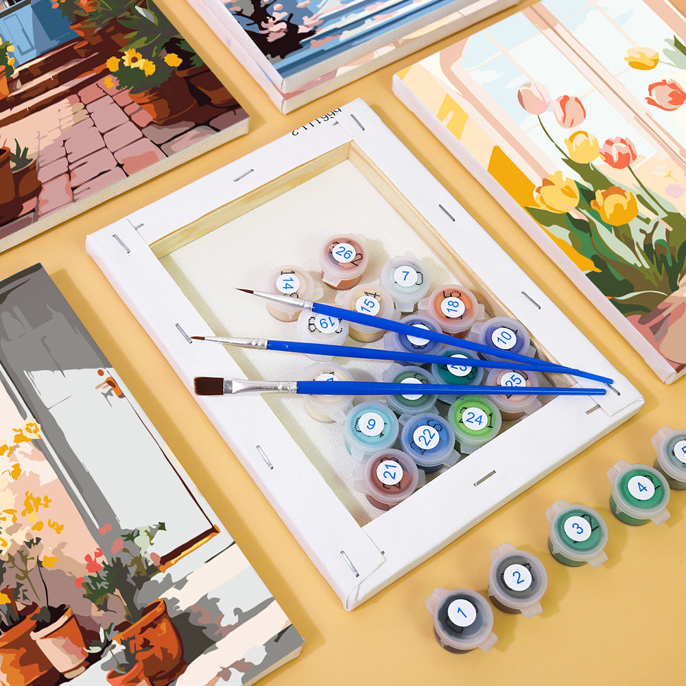 Splendid Views 6 Pack Mini Paint by Numbers Kit – Paint Your Numbers